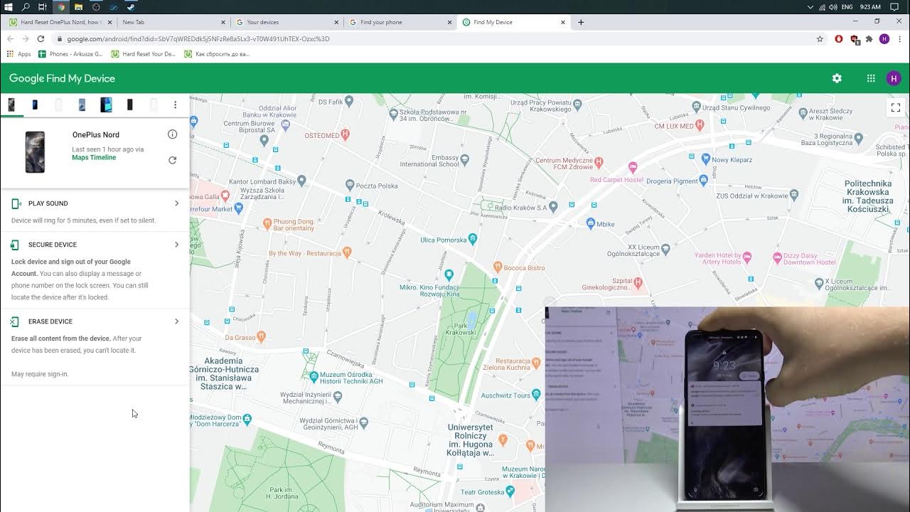 How to Erase Device by Google Account on OnePlus Nord - Bypass Screen ...