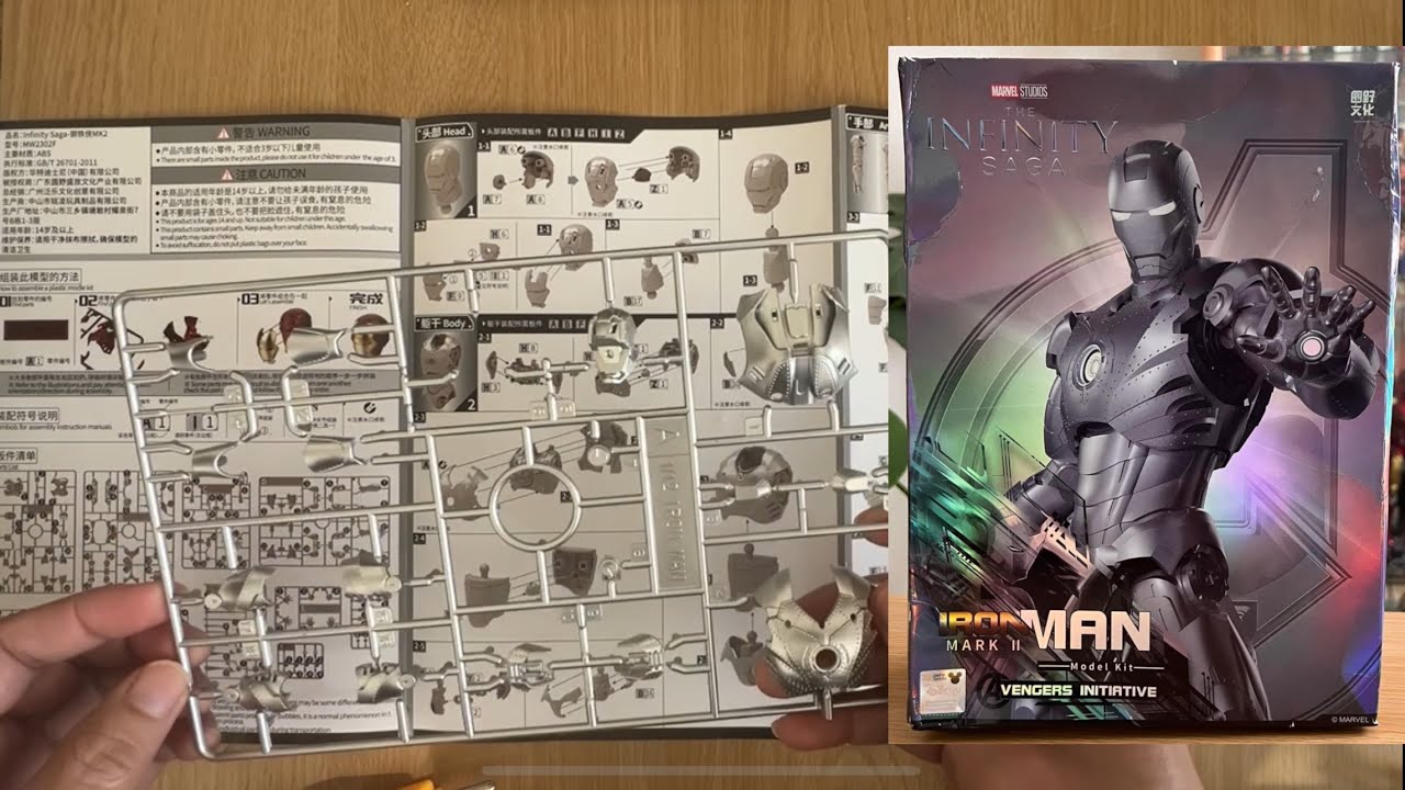Fast build FondJoy Iron Man 1/12 scale model kit MK2 - YouTube
