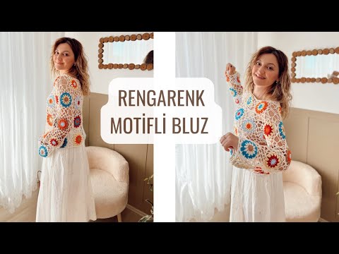 BAHARLIK ÖRGÜ BLUZ 🌸 RENGARENK MOTİFLİ BLUZ YAPIMI #crochet