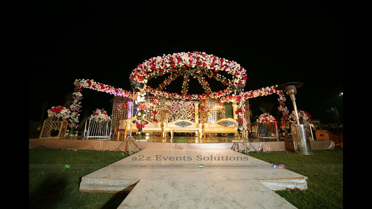 Grand Barat Event Decor, Red and Black theme Wedding, Grand Wedding ...