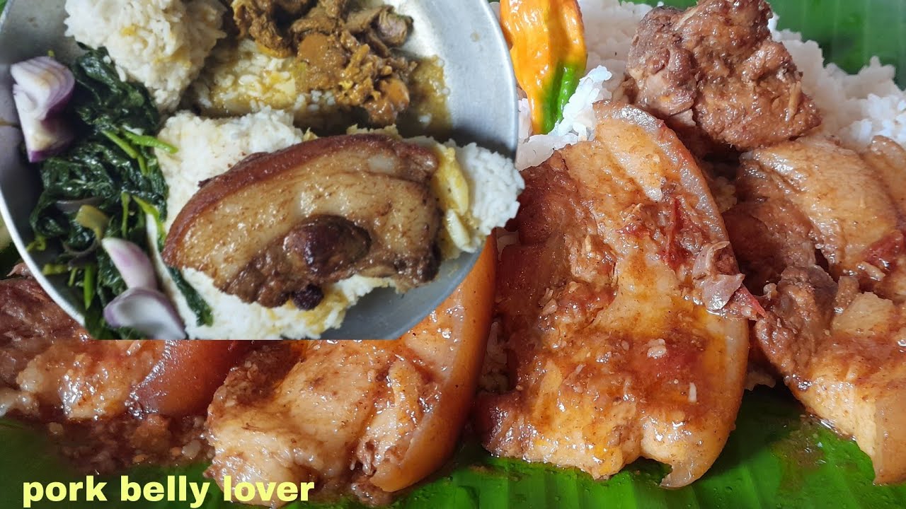 mukbang Local pork belly with green pata fry || @Husbandnwife aji tu camera man nai 😭 - YouTube