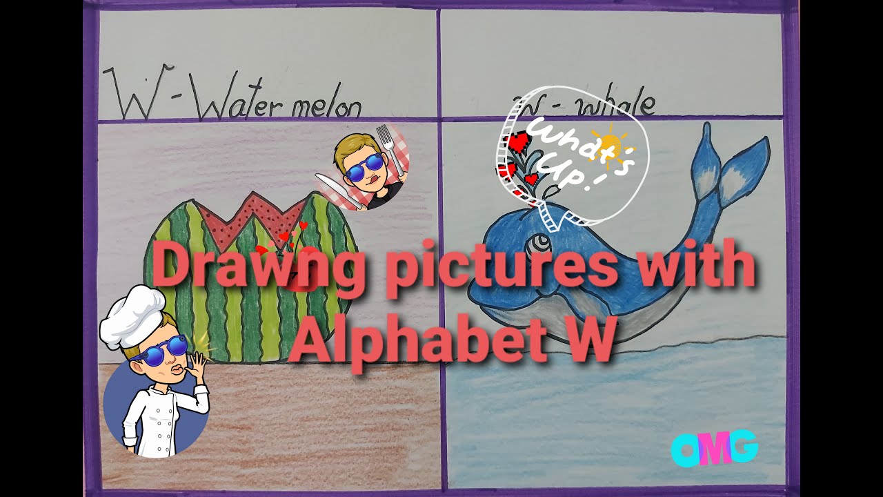 Drawing pictures with Alphabet W | Step by step | for beginners | Chill ...