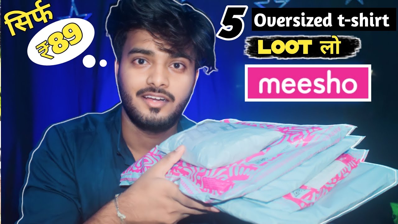 199 Rupees t-shirt haul video from Meesho/ oversized tshirt for men ...