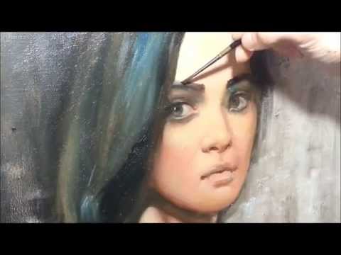 How To Paint Girl Portrait. Process Of Creating By Sergey Gusev.