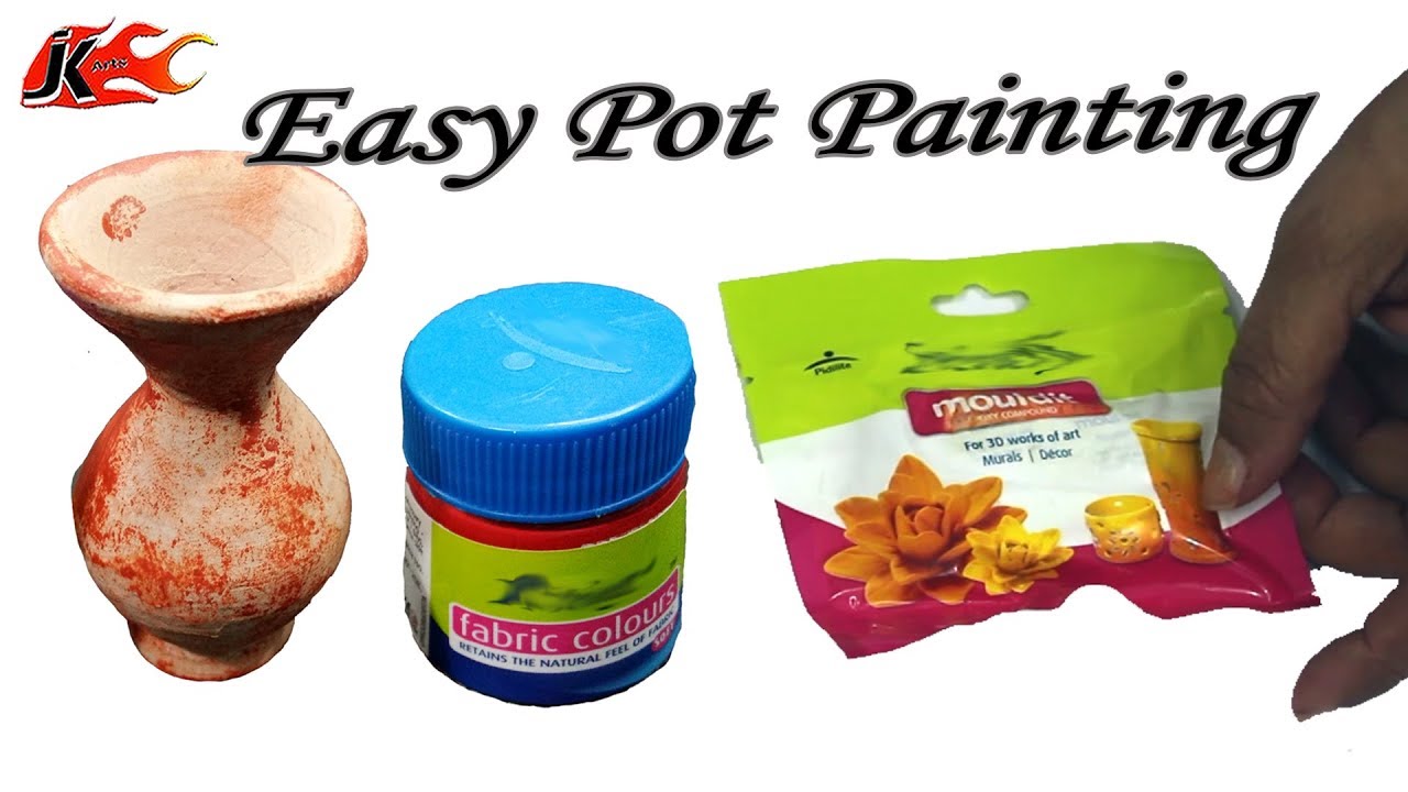 MINI POT PAINTING WITH MOULDIT ART CLAY | JK Arts 1572 - YouTube