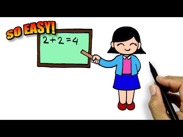 How To Draw Teacher Card | Teacher Drawing Easy Easy - Videos For Kids
