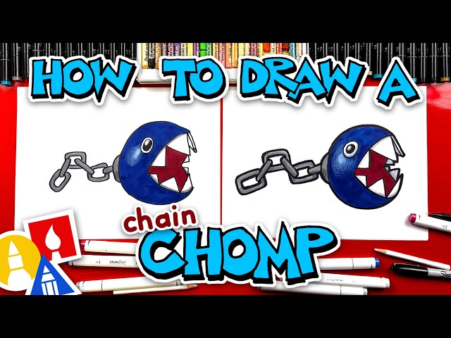 How To Draw A Chain Chomp From Mario - Videos For Kids