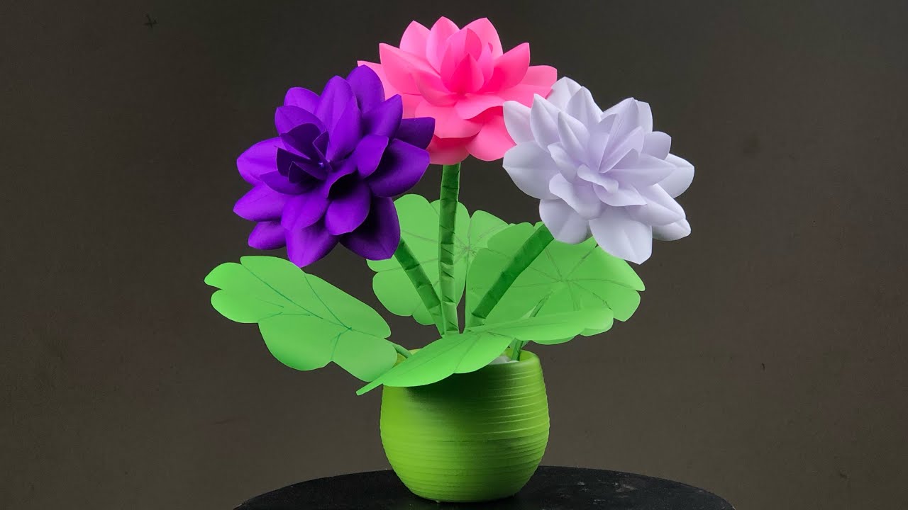 Beautiful Paper Flower Making | Beautiful Paper Crafts| Paper Craft ...