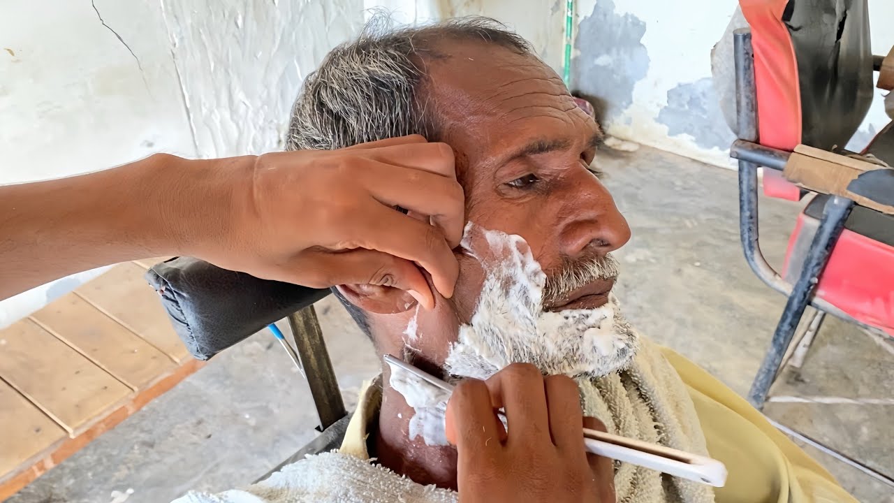 ASMR Fast Shave with Straight Razor in Barbershop | hair transformation ...