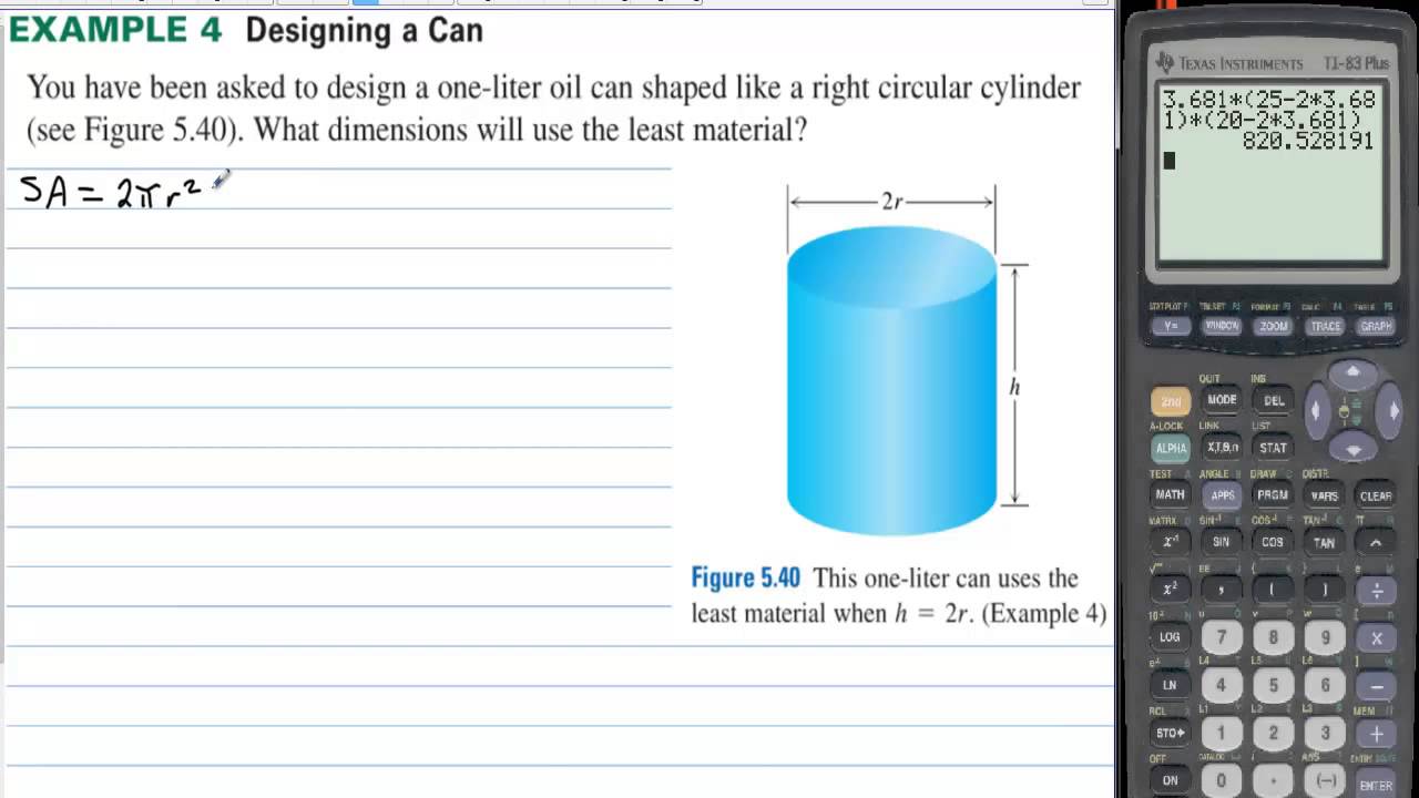 AP Calculus Section 5.4 Modeling and Optimization - YouTube
