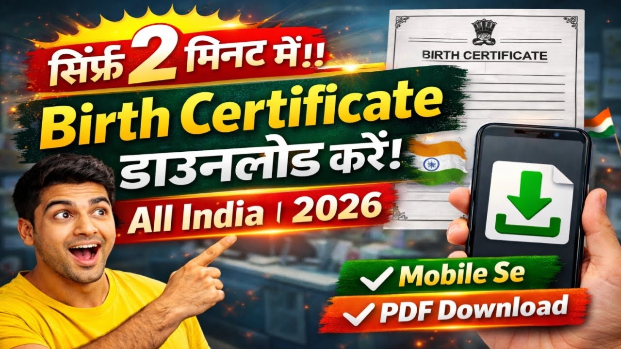 All India Birth Certificate Online Download 2026 | घर बैठे जन्म प्रमाण ...