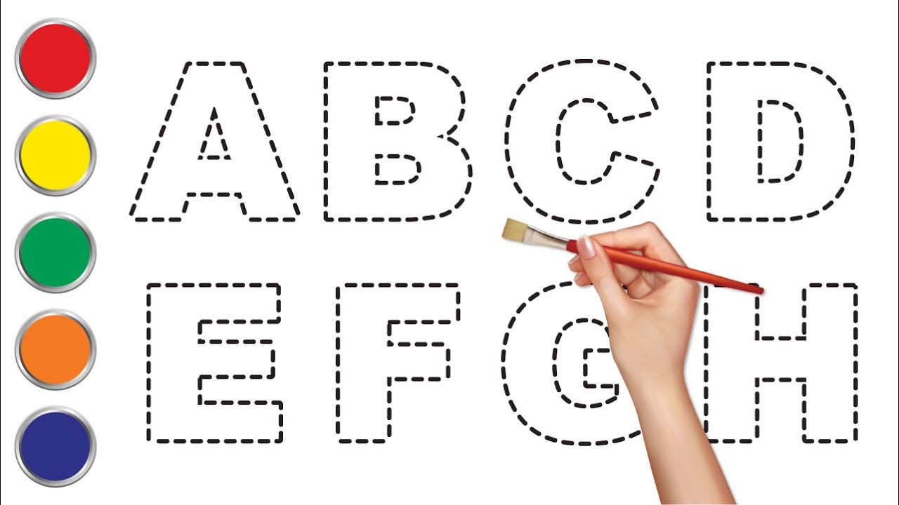 Let's Learn to Draw and Paint ABCDEFGH for Kids // Easy Step by Step ...