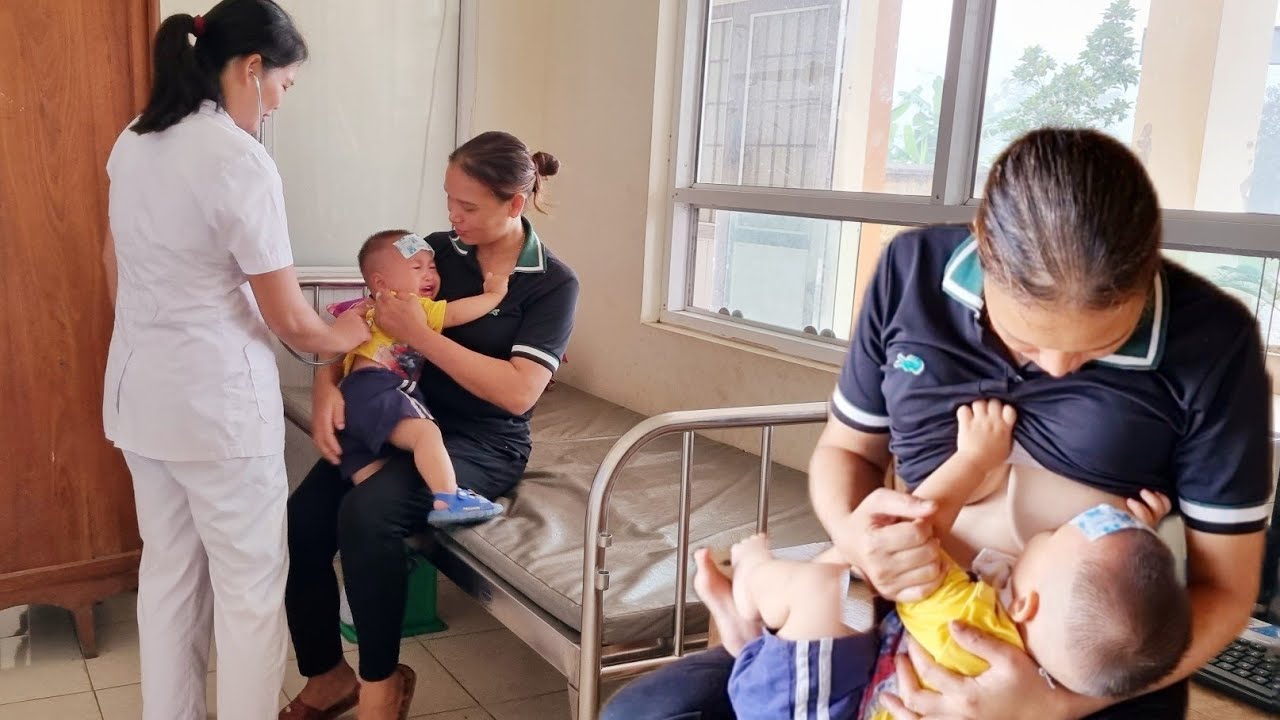 single mother with feverish baby goes to the doctor/ex-husband visits ...