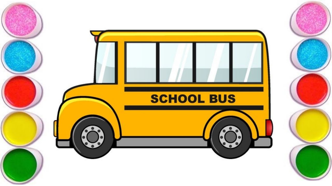 Drawing, Panting & Coloring School Bus 🚌 for Kids and Toddlers | Learn ...