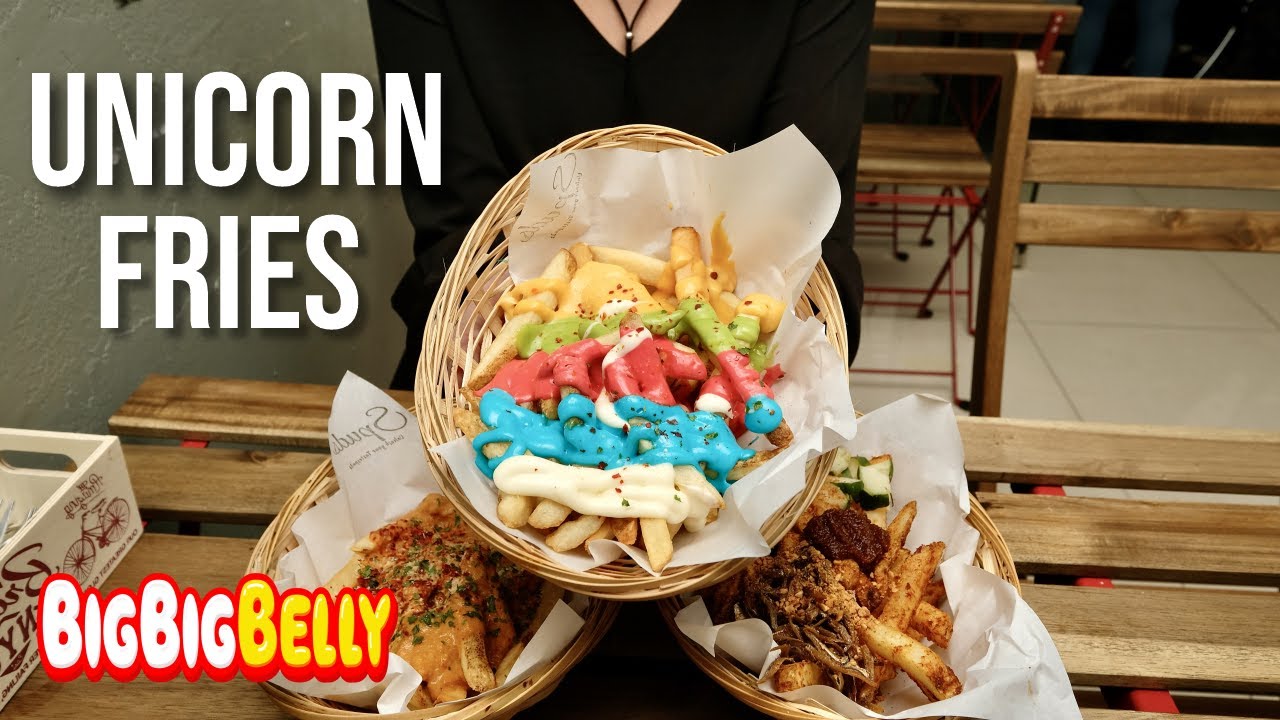 Halal Loaded Fries | Rainbow Cheese Fries | 4K Video - YouTube