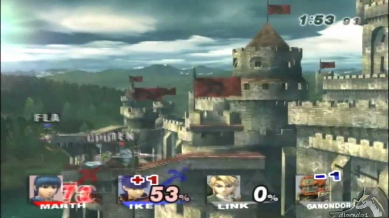 GamePlay - (Wii) SSBB - Marth x Ike x Link x Ganondorf - YouTube
