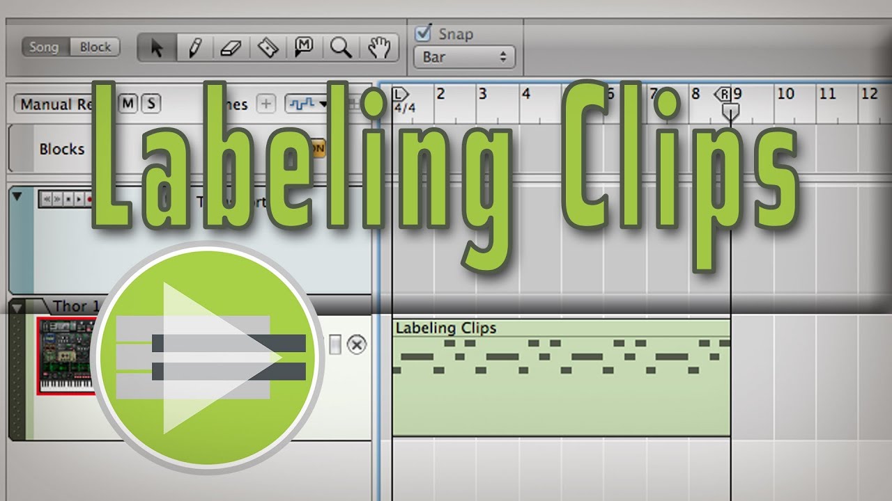 Reason 7: Labeling Clips In the Sequencer - YouTube