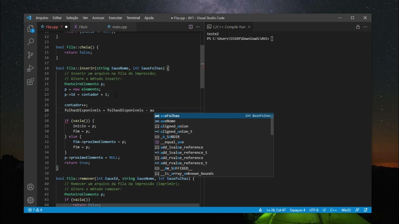 Av01 - Estrutura de Dados - Fatec - YouTube
