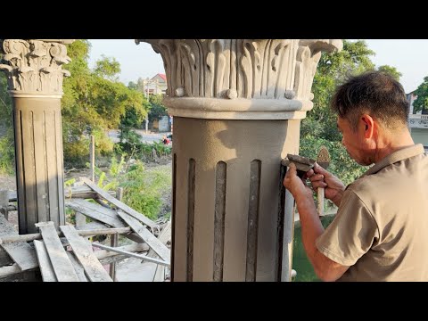 Construction Techniques Of Decorative Grooved Round Concrete Columns ...