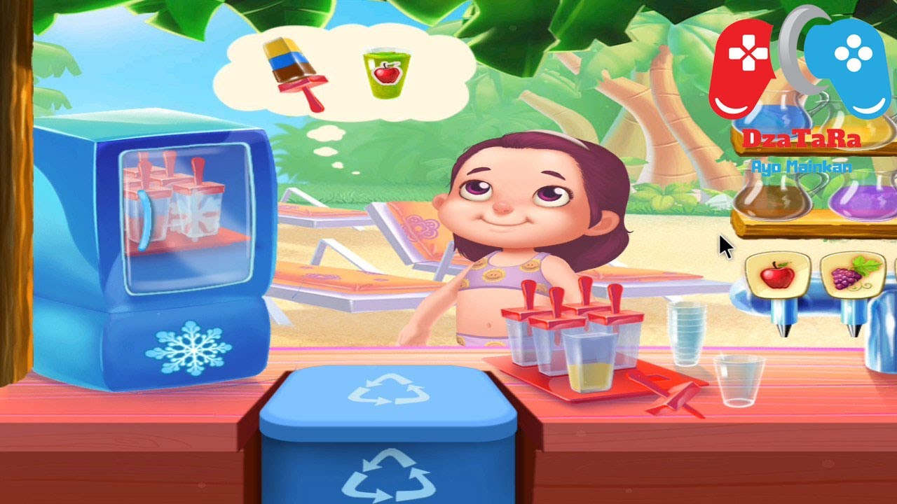 Membuat Es Krim Dan Bermain Pasir Game Bermain Di Pantai - YouTube