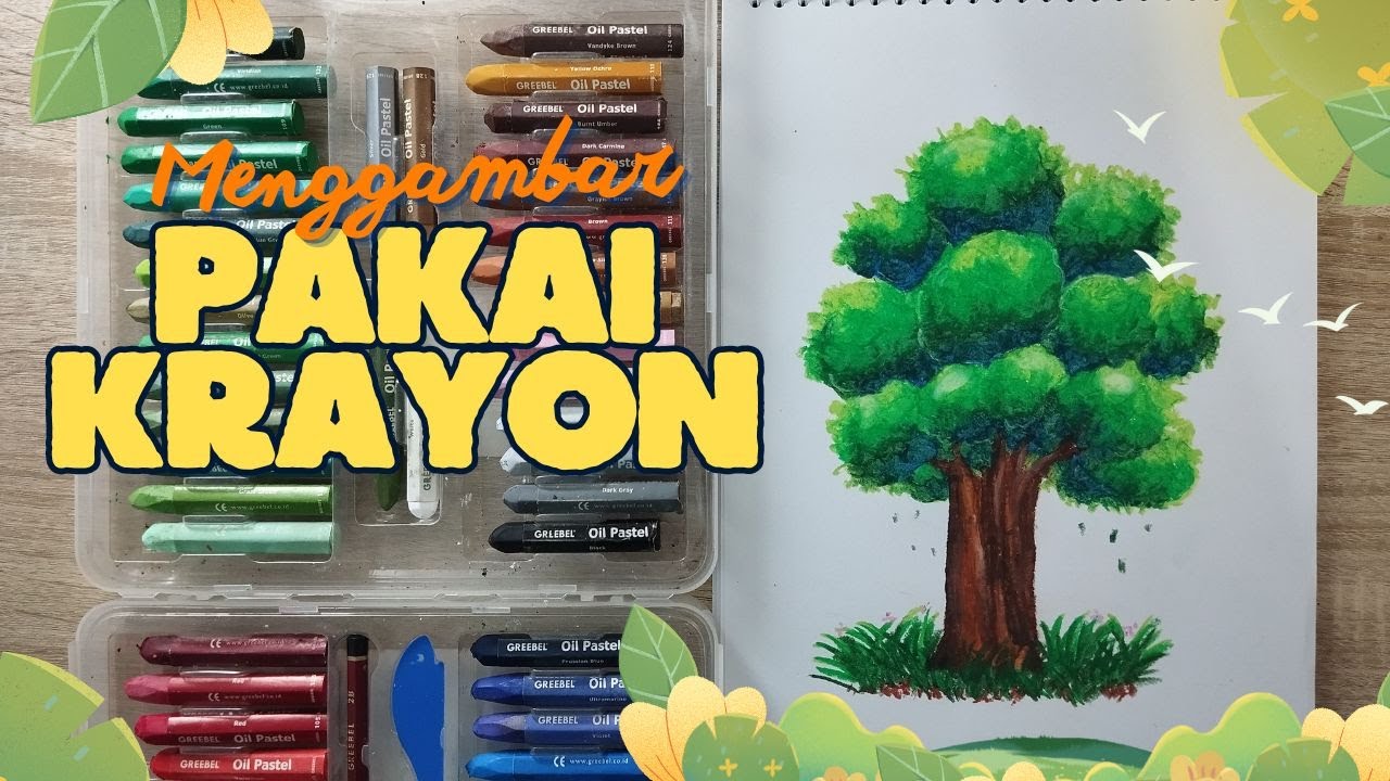 Tutorial Gambar Pohon INDAH dengan Krayon | Gradasi Warna Bikin Makin ...
