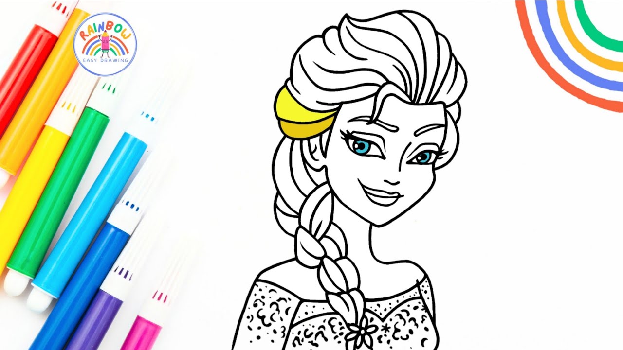How to Draw Cute Elsa FROZEN from Disney FROZEN | Elsa FROZEN Drawing ...