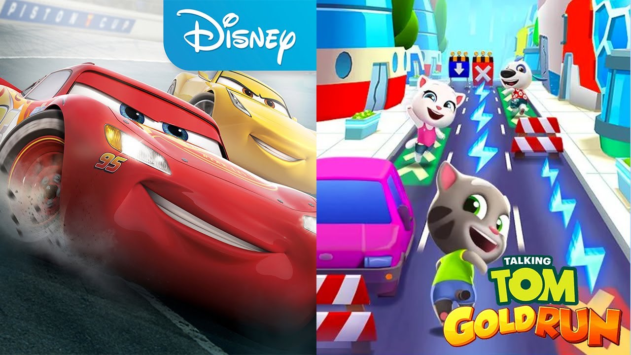 Disney Cars Lightning League VS Talking Tom Gold Run Android Gameplay ...