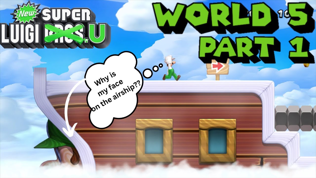 40 YEARS OF LUIGI! - World 5 Part 1 - New Super Luigi U Casual 100% ...