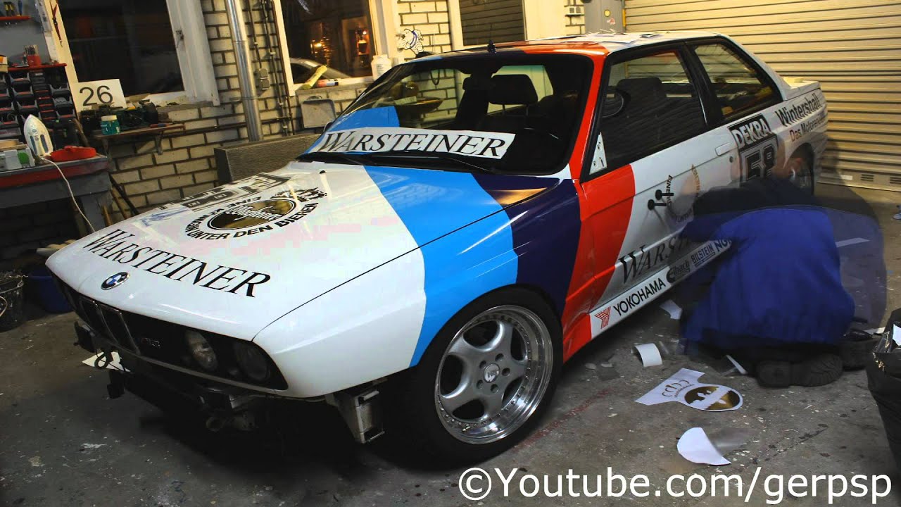 BMW M3 E30 Warsteiner wrapping - Timelapse - YouTube