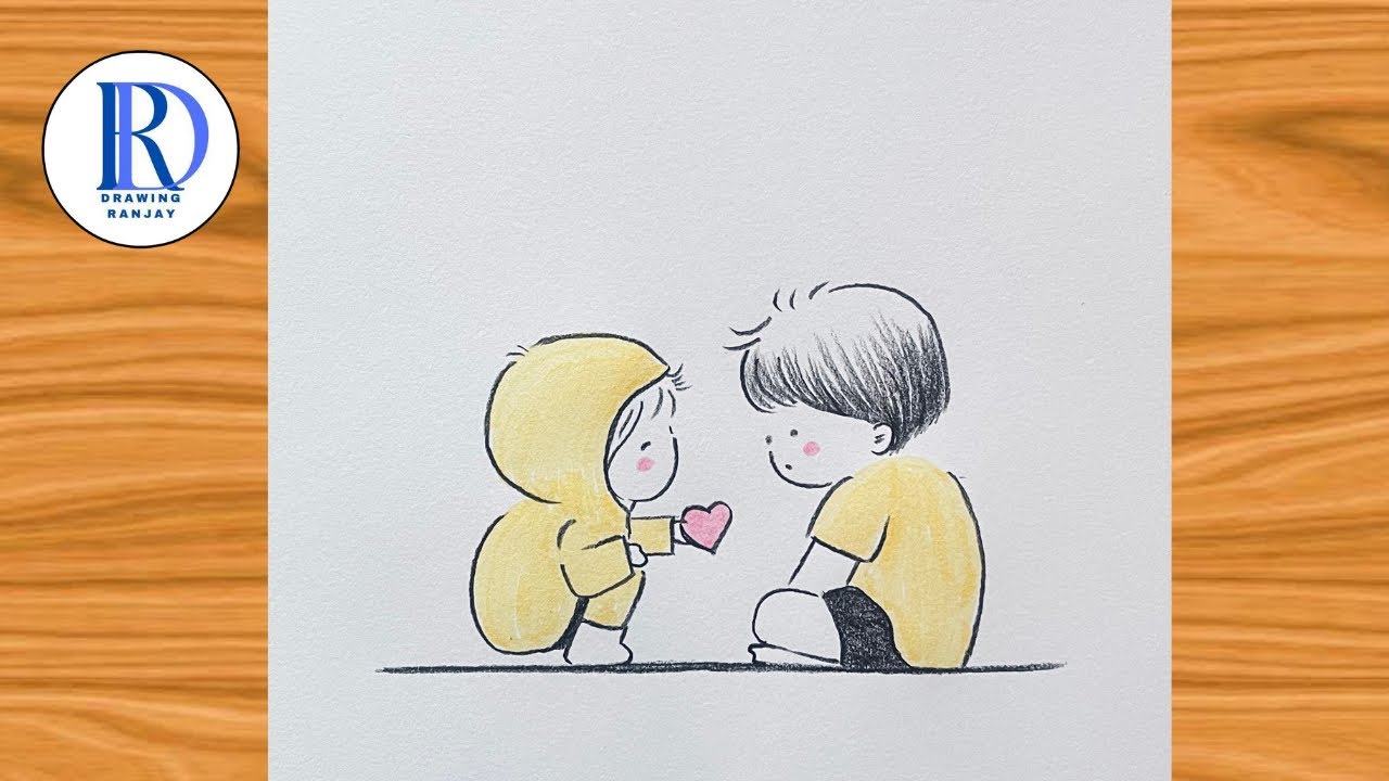 How to draw couple easy art-Drawing Ranjay - YouTube