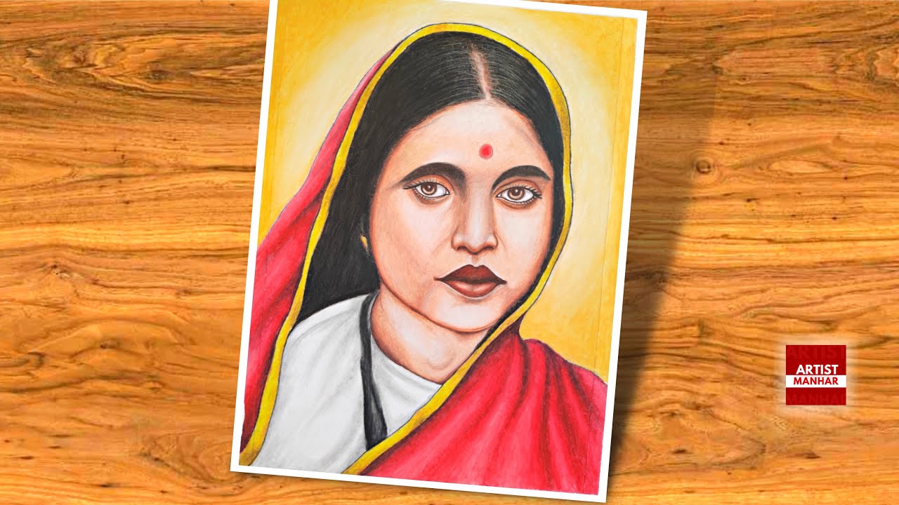Ramabai Ambedkar Pencil Sketch Drawing | How To Draw Ramabai Ambedkar ...