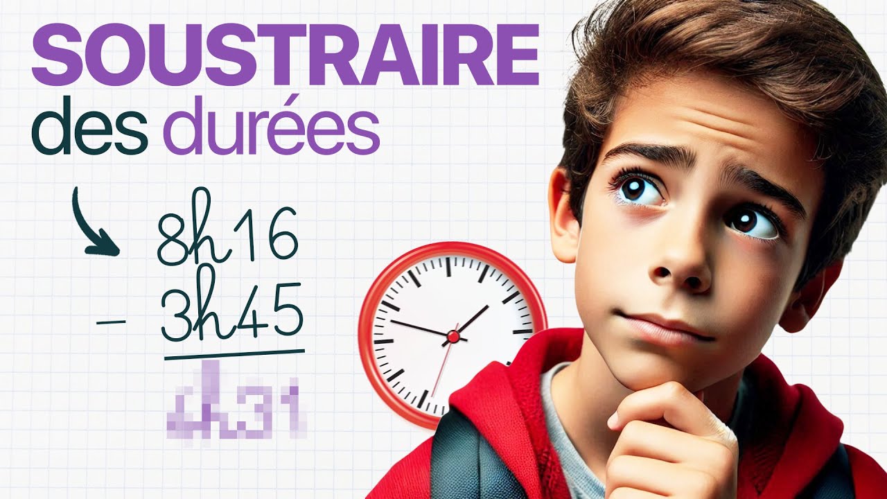 Comment SOUSTRAIRE des DURÉES ? (Maths - Cycle 3 - CM1/CM2/6e) - YouTube