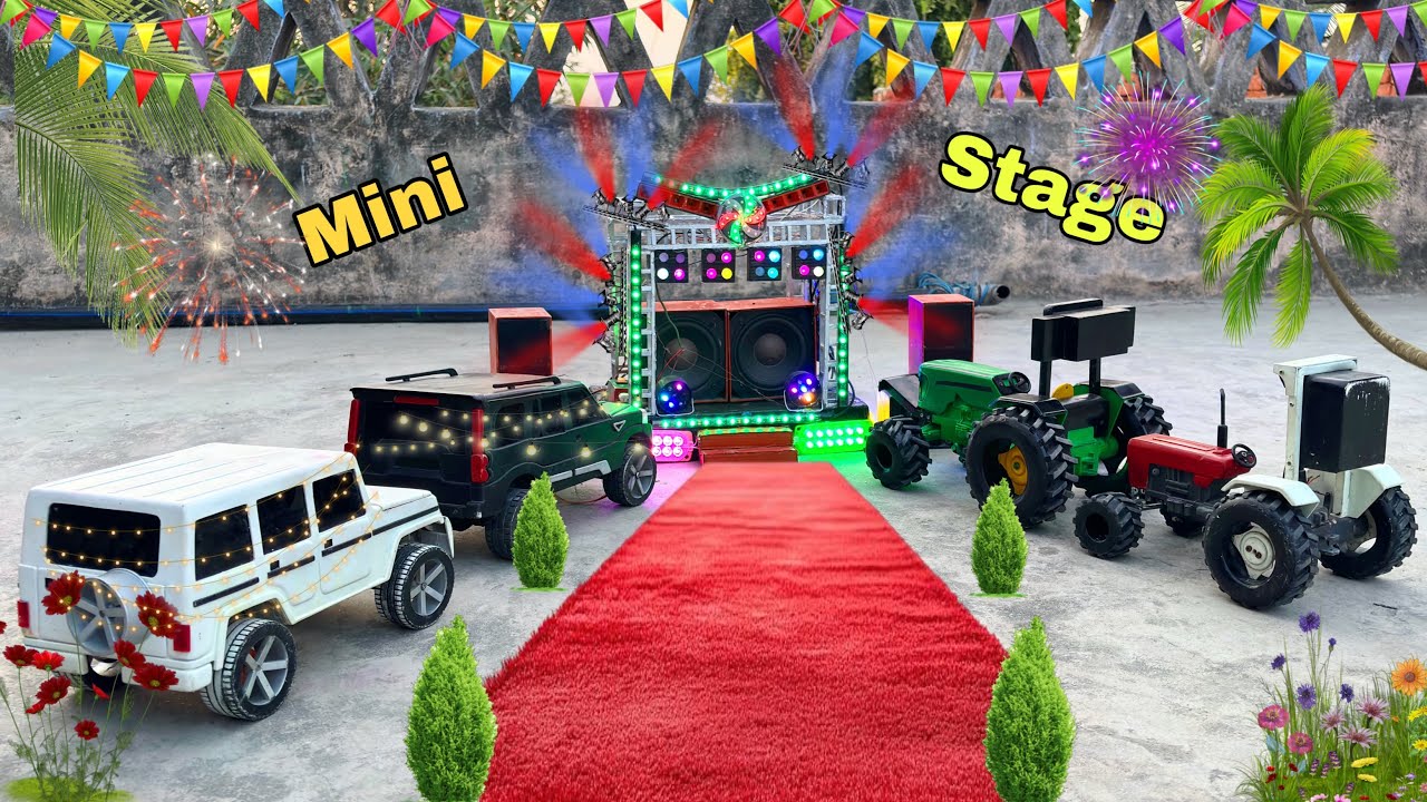 Mini Stage DJ Setup with Toy Cars Tractors lights Mini stage making At ...