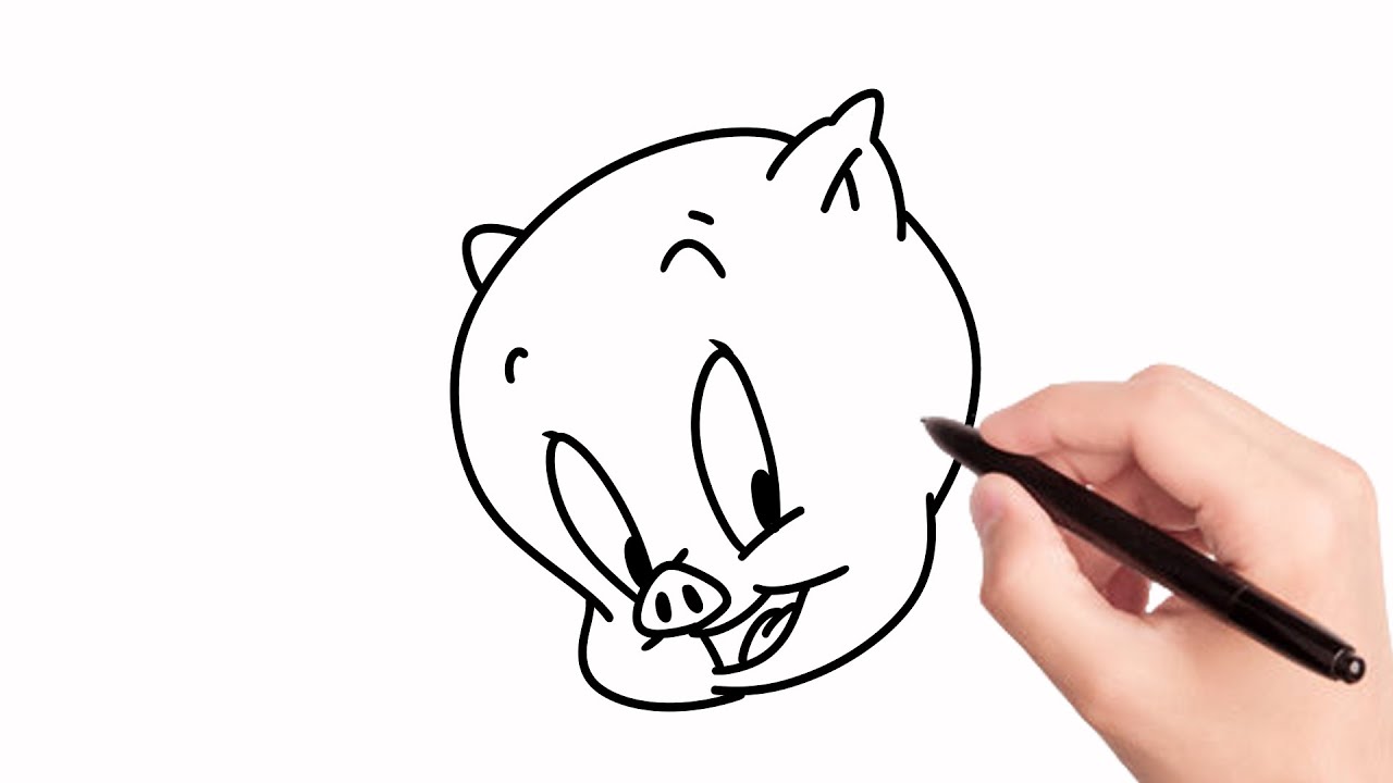 HOW TO DRAW Porky Pig STEP BY STEP #howtodraw #drawingtutorial - YouTube