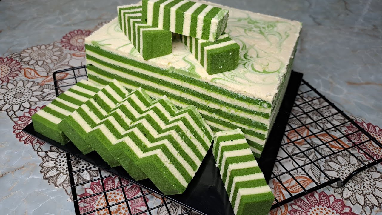 Kek Lapis Green Tea Cheese - YouTube