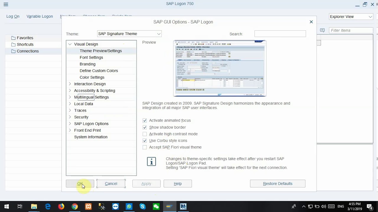ປ່ຽນໜ້າຕ່າງເປັນ SAP SIGNATURE THEME - YouTube