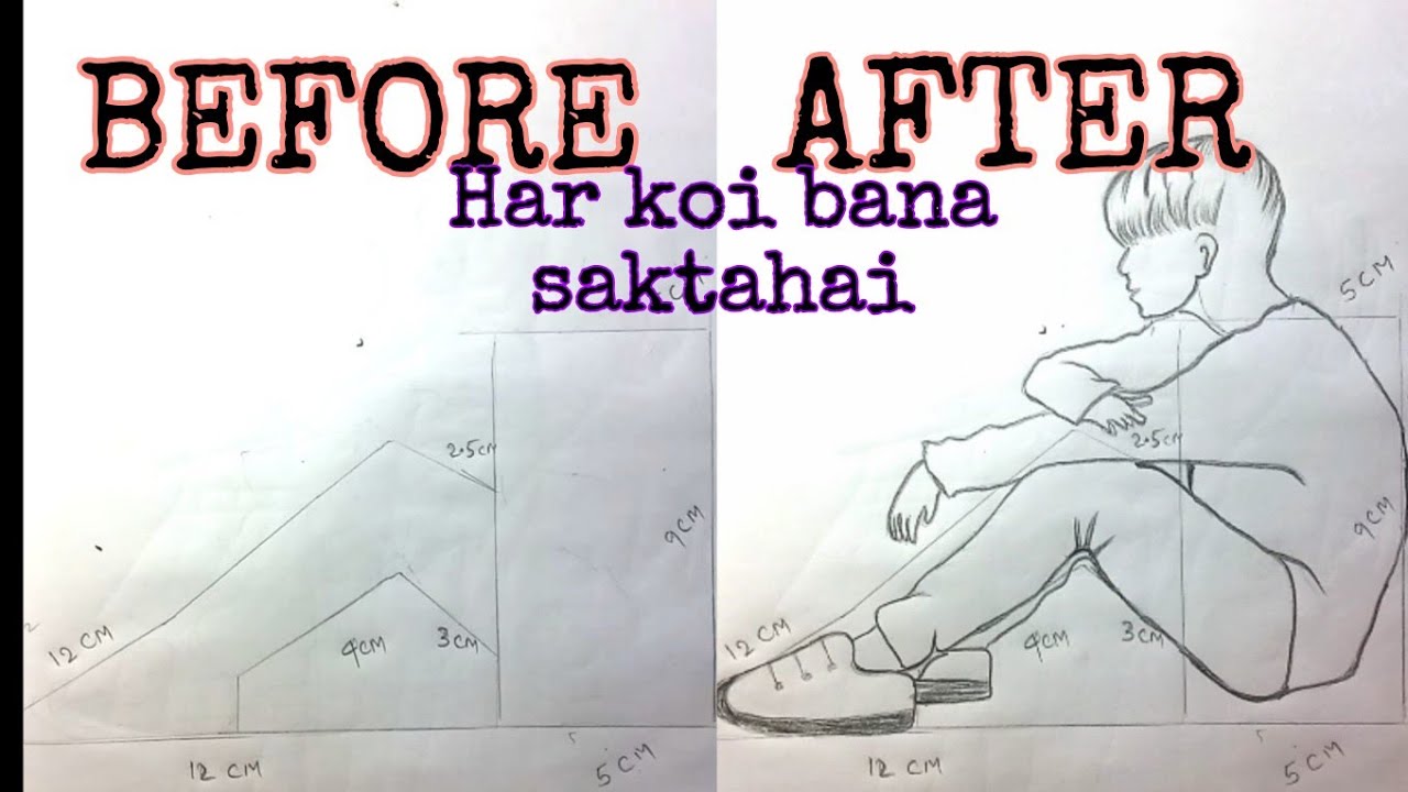 how to draw a sad boy sitting alone step by step//drawing for beginners ...