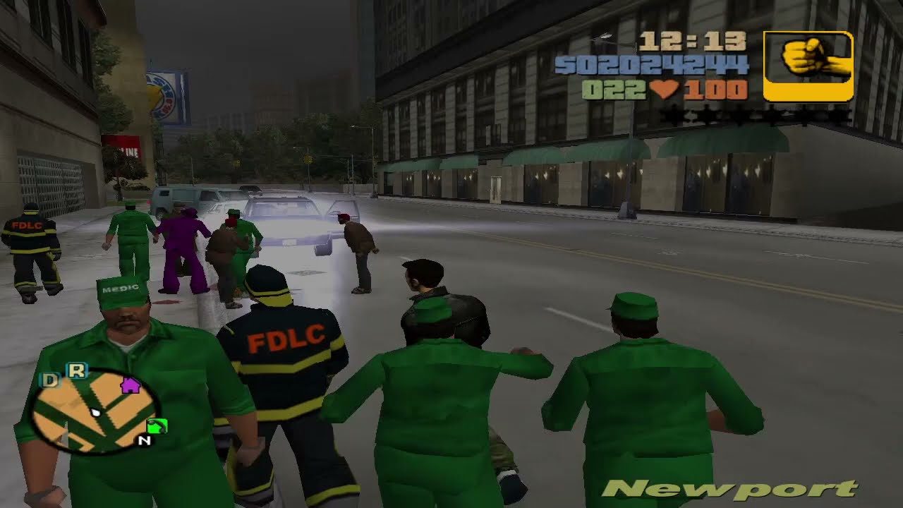 GTA 3 | Peds Riot #4 | Fistfights | Paramedics and Firemen Join In ...
