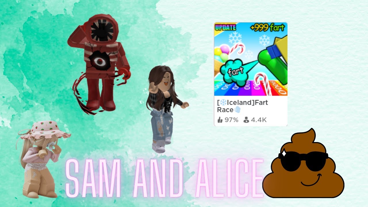 Playing Silly games with friends) *Sam and Alice! Poop Race (Roblox ...