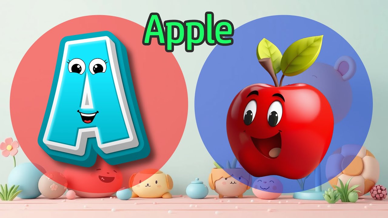 A is for Apple, ABC Phonics Song- Toddler Learning Songs, Nursery ...