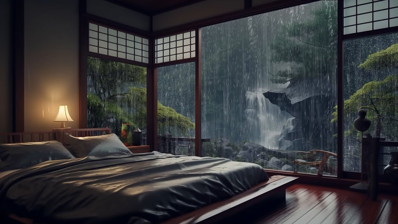 Warm and Relaxing Bedroom with Rain Sounds | Sound to Soothe Chaotic ...
