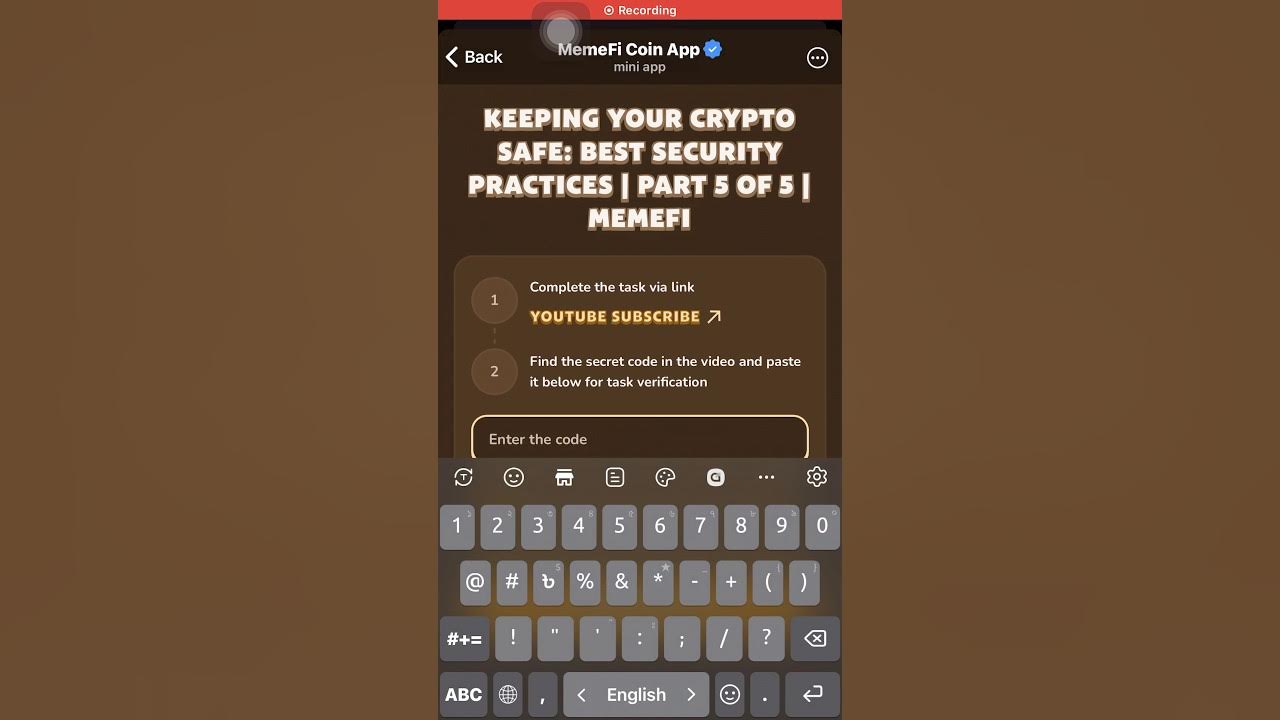 KEEPING YOUR CRYPTO SAFE: BEST SECURITY PRACTICES | PART 5 OF 5 | MEMEFI | memefi cod - YouTube