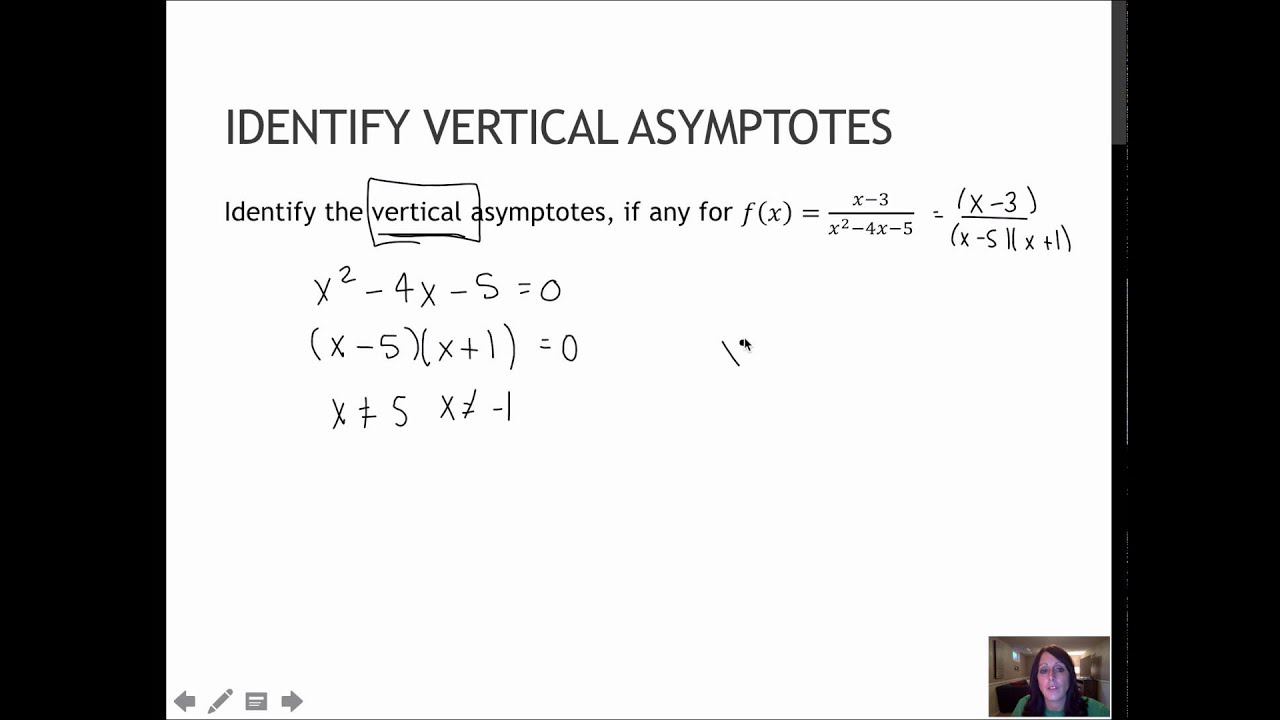 79 Identify Vertical Asymptotes (3.5) - YouTube