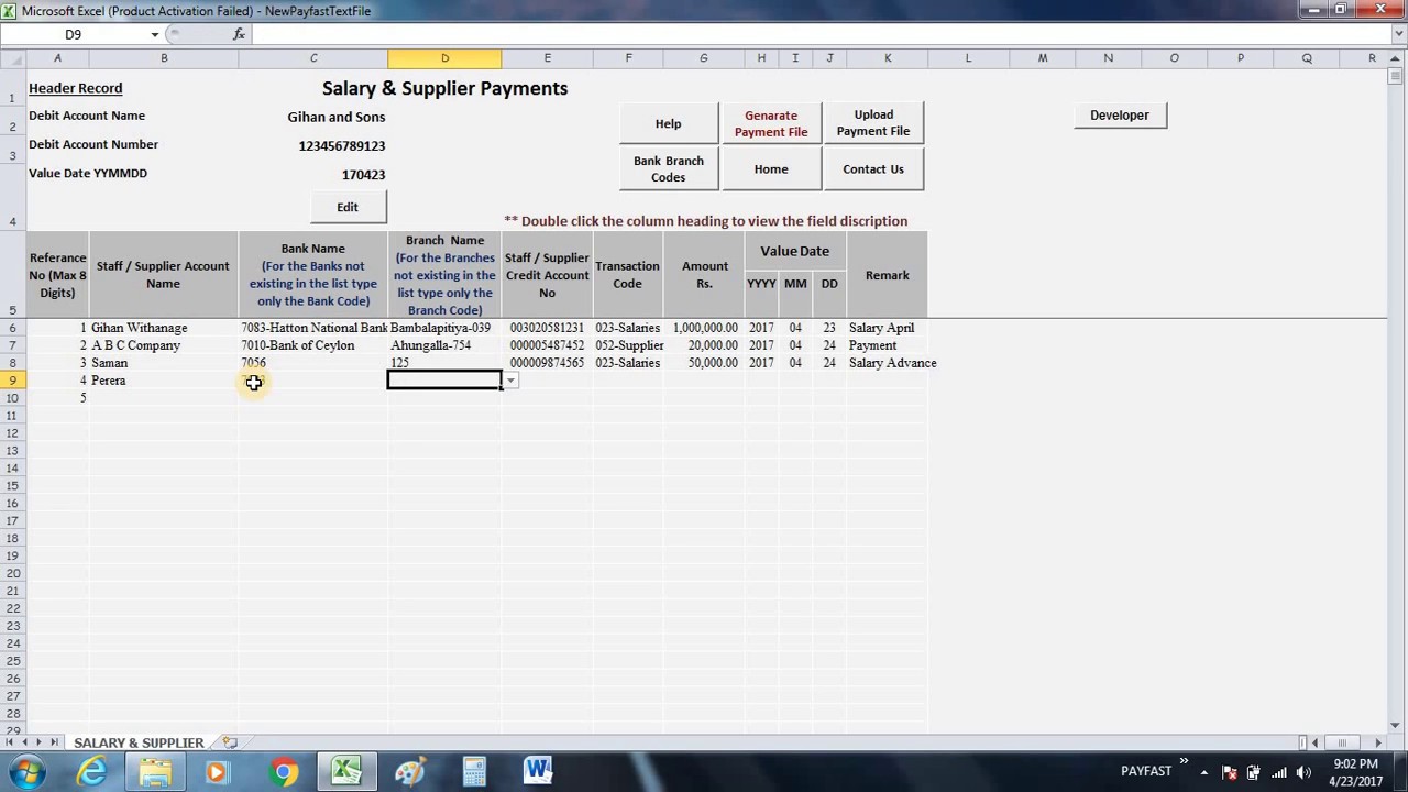 04 How to Create HNB PAYFAST Salary or Supplier Payment file - YouTube