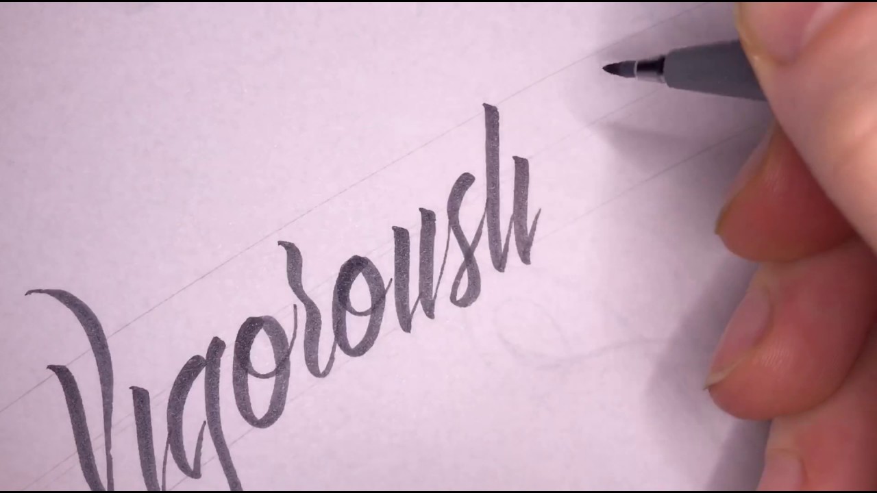 Vigorously | Brush pen script - YouTube