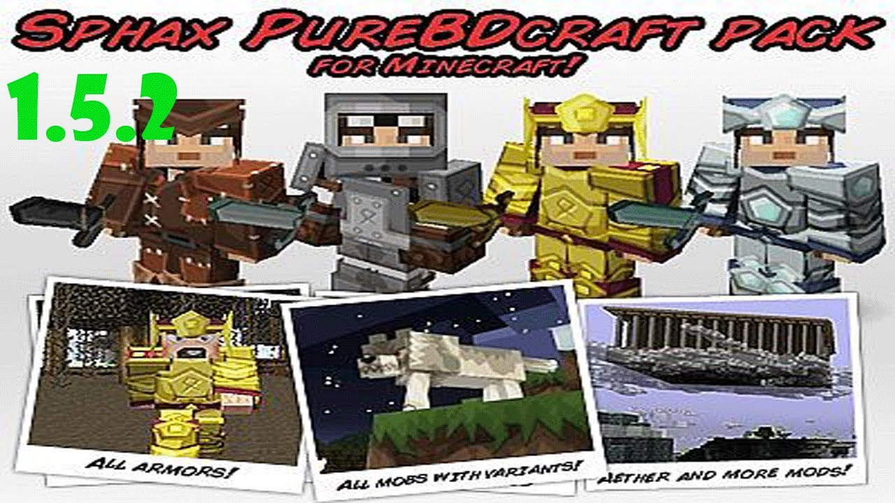 Sphax Purebdcraft Texture Pack 1.5.2 - YouTube