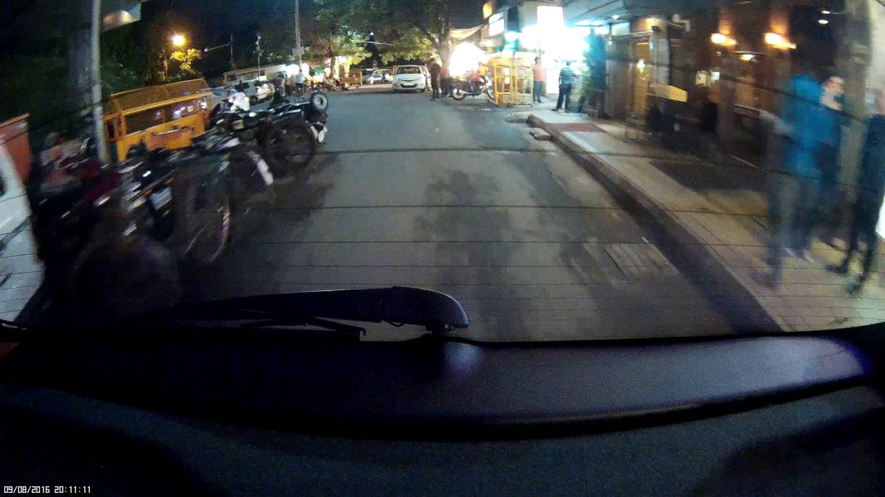 Mobius Dash cam - Night-time (lit market area) - Rear - YouTube