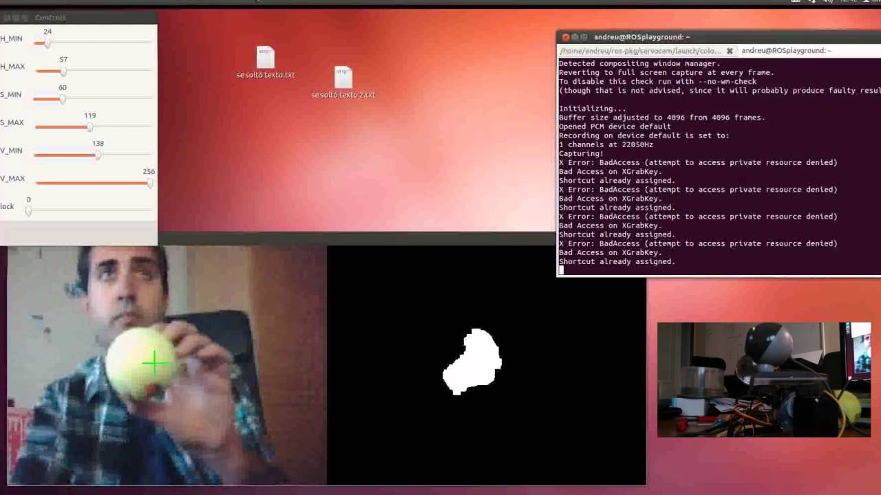 real time visual servoing and color tracking demo - YouTube