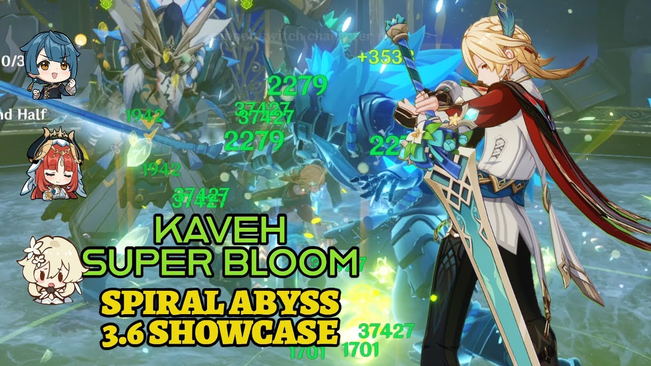 Kaveh Super Bloom - Abyss Showcase - Genshin Impact 3.6 - Spiral Abyss Floor 12 (9★) - YouTube