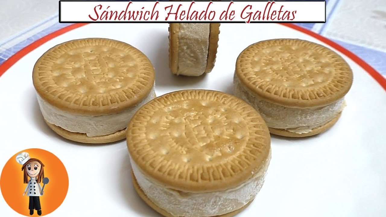 Sándwich helado de galletas | Receta de Cocina en Familia - YouTube